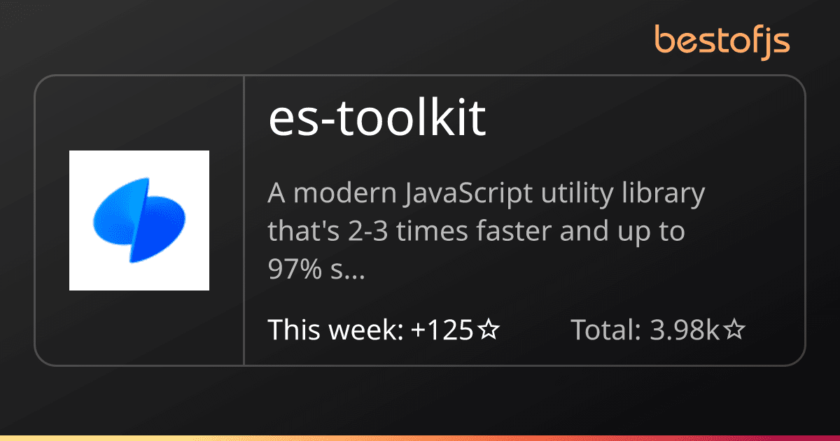 es-toolkit: 빠르고 가벼운 JavaScript 유틸리티 - AllMyUniverse